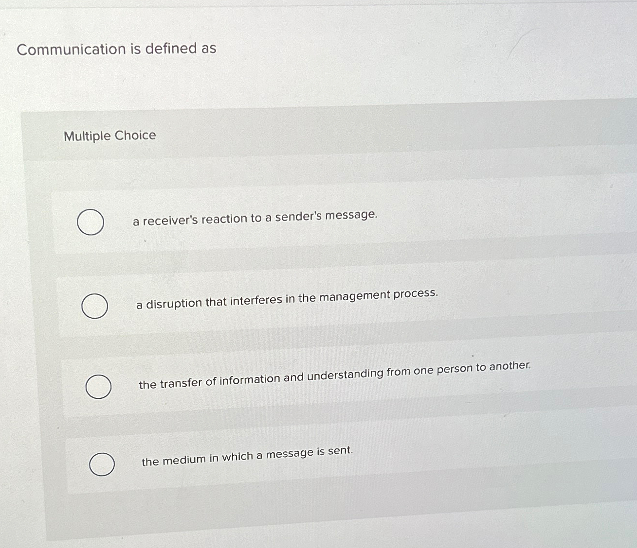 Solved Communication is defined asMultiple Choicea | Chegg.com