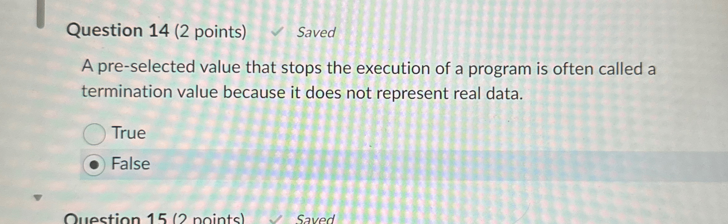 Solved Question 14 (2 points) SavedA pre-selected value | Chegg.com Solved Question 14 (2 points) SavedA pre-selected value | Chegg.com