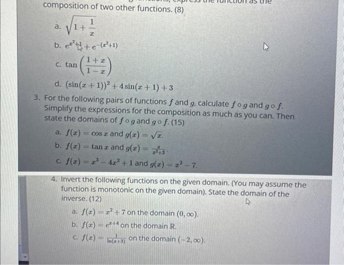 Solved composition of two other functions. (8) a. 1+x1 b. | Chegg.com