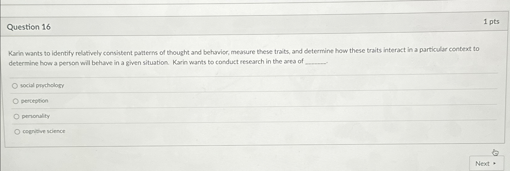 Solved Question 161ptsKarin wants to identify relatively | Chegg.com