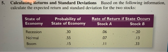 Solved 5. Calculating Returns and Standard Deviations Based | Chegg.com