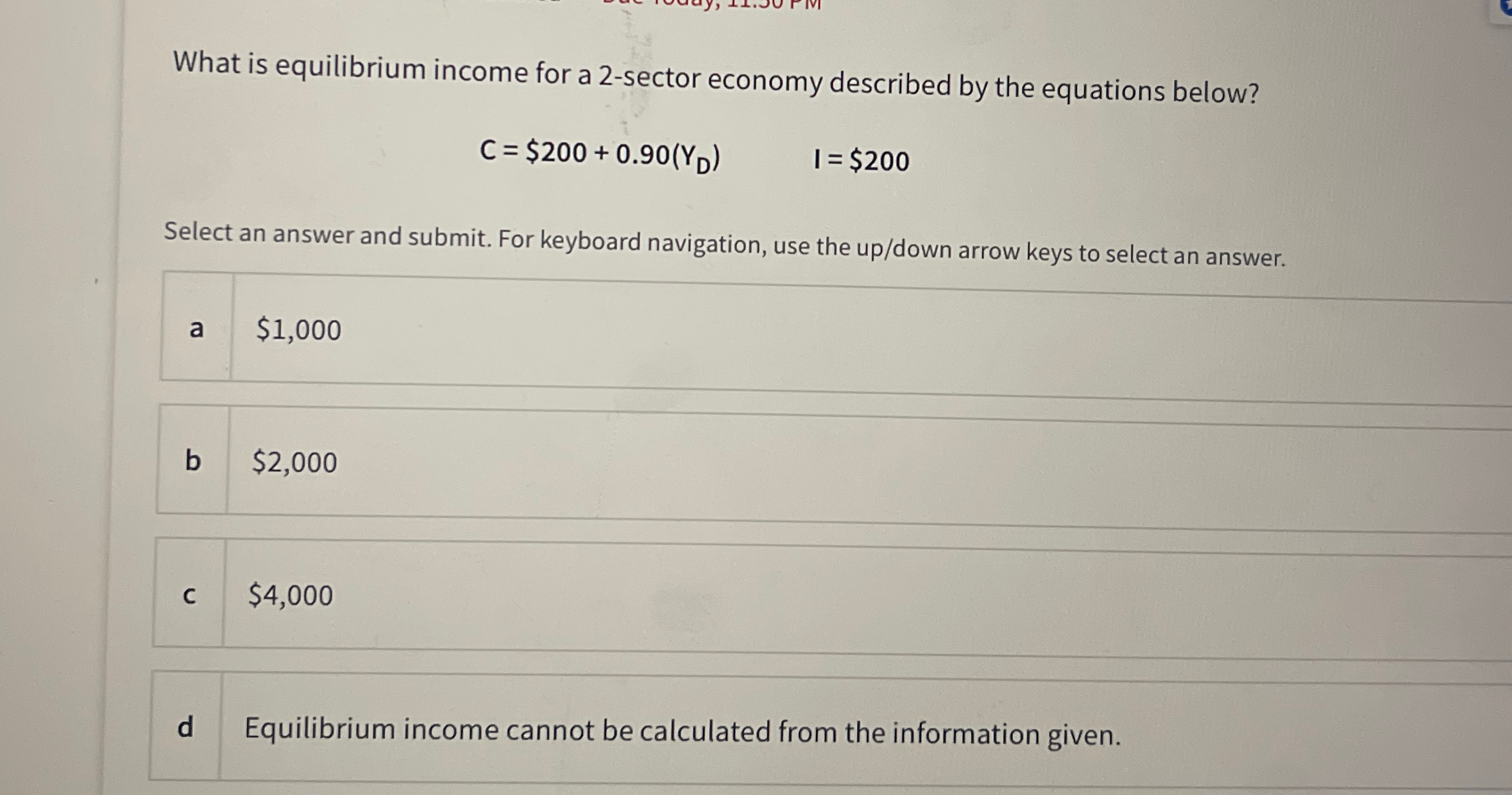 Solved What is equilibrium income for a 2-sector economy | Chegg.com