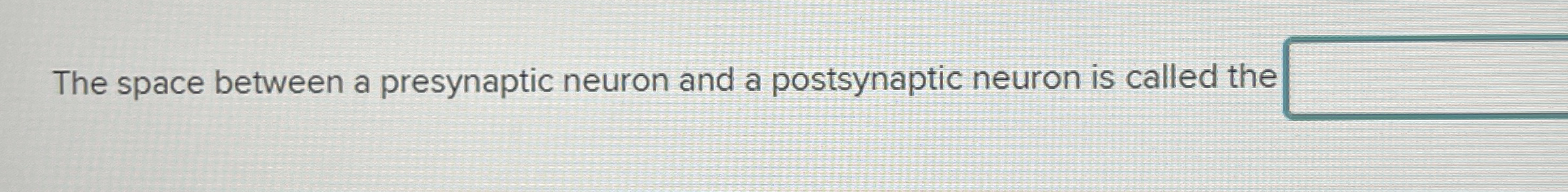 Solved The space between a presynaptic neuron and a | Chegg.com