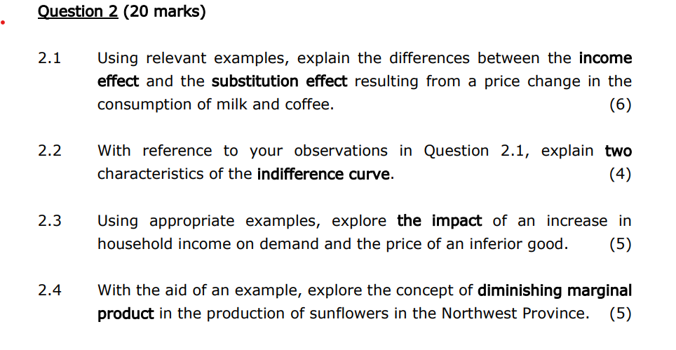 Solved Question 2 (20 ﻿marks) 2.1 ﻿Using relevant examples, | Chegg.com