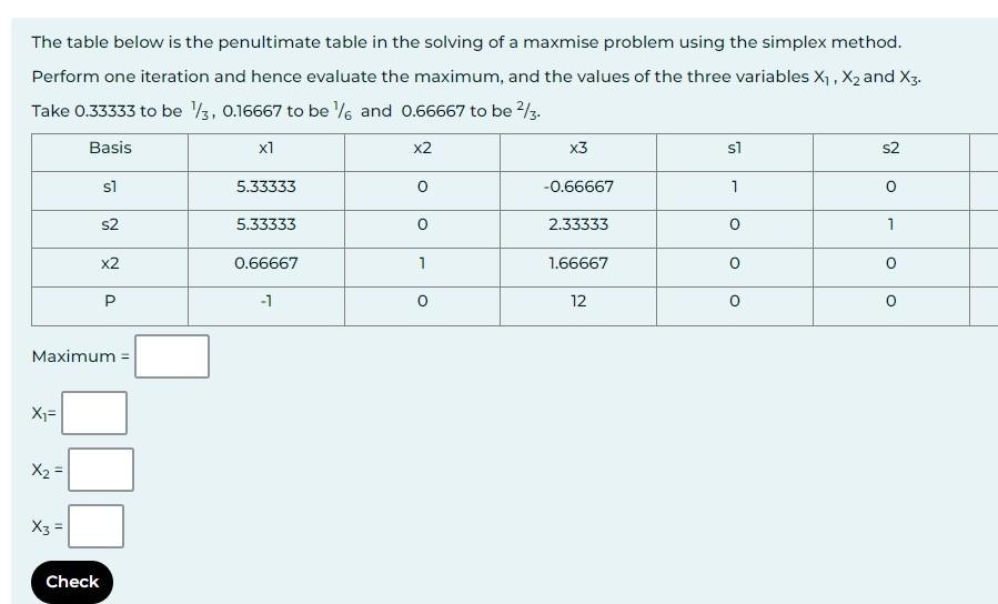 The table below is the penultimate table in the | Chegg.com