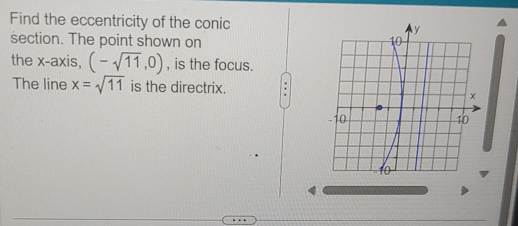 Solved Find the eccentricity of the conic section. The point | Chegg.com Solved Find the eccentricity of the conic section. The point | Chegg.com