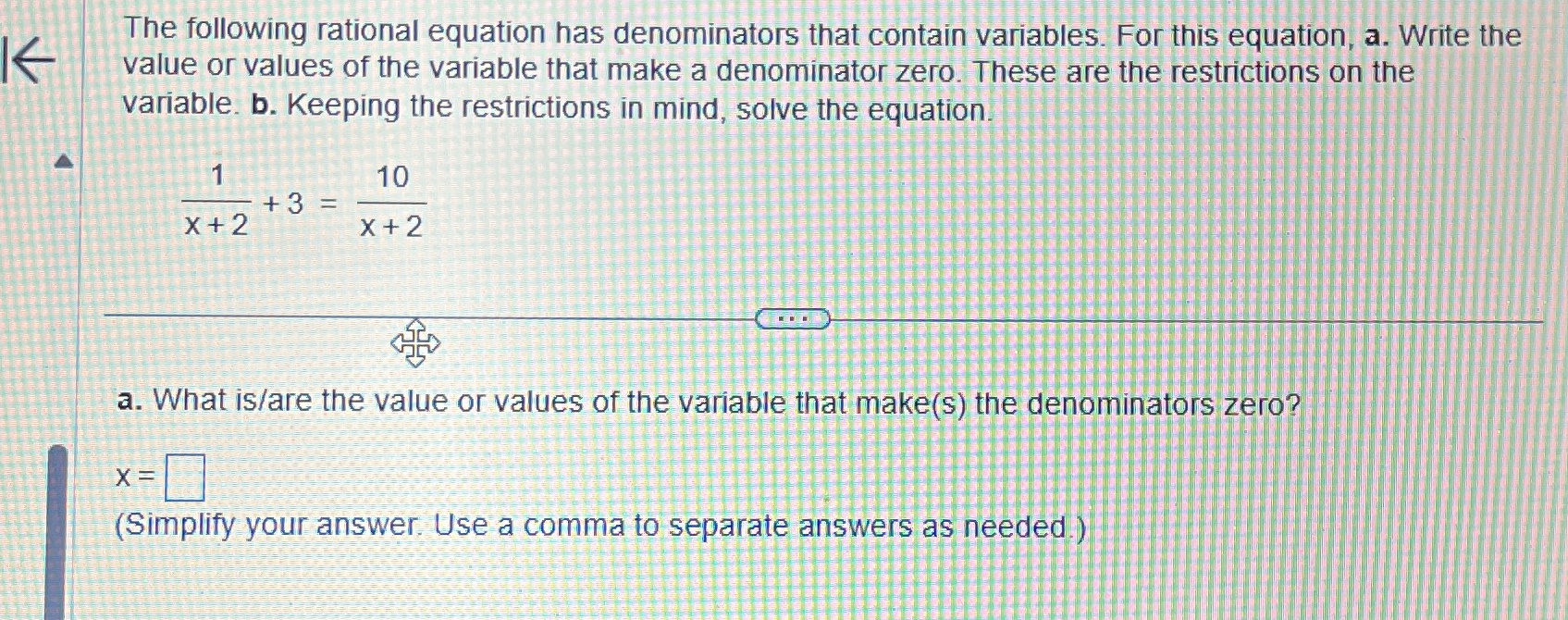 Solved The following rational equation has denominators that | Chegg.com