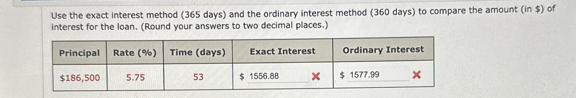 Solved Use the exact interest method ( 365 ﻿days) ﻿and the | Chegg.com