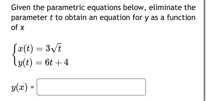 Solved The graph below can be represented by parametric | Chegg.com