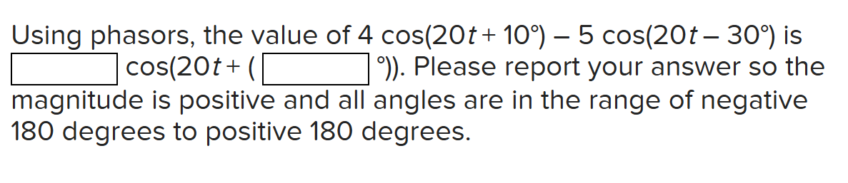 Solved Using phasors, the value | Chegg.com
