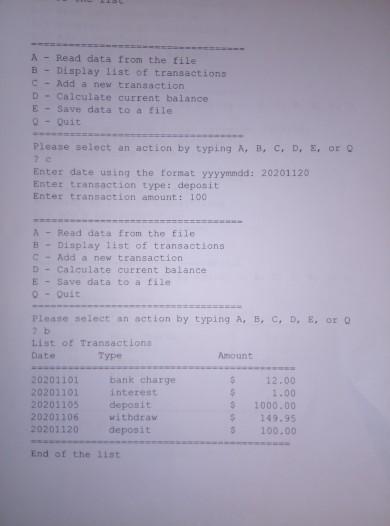 Solved # Transaction.py #Author: Date: class Transaction: | Chegg.com