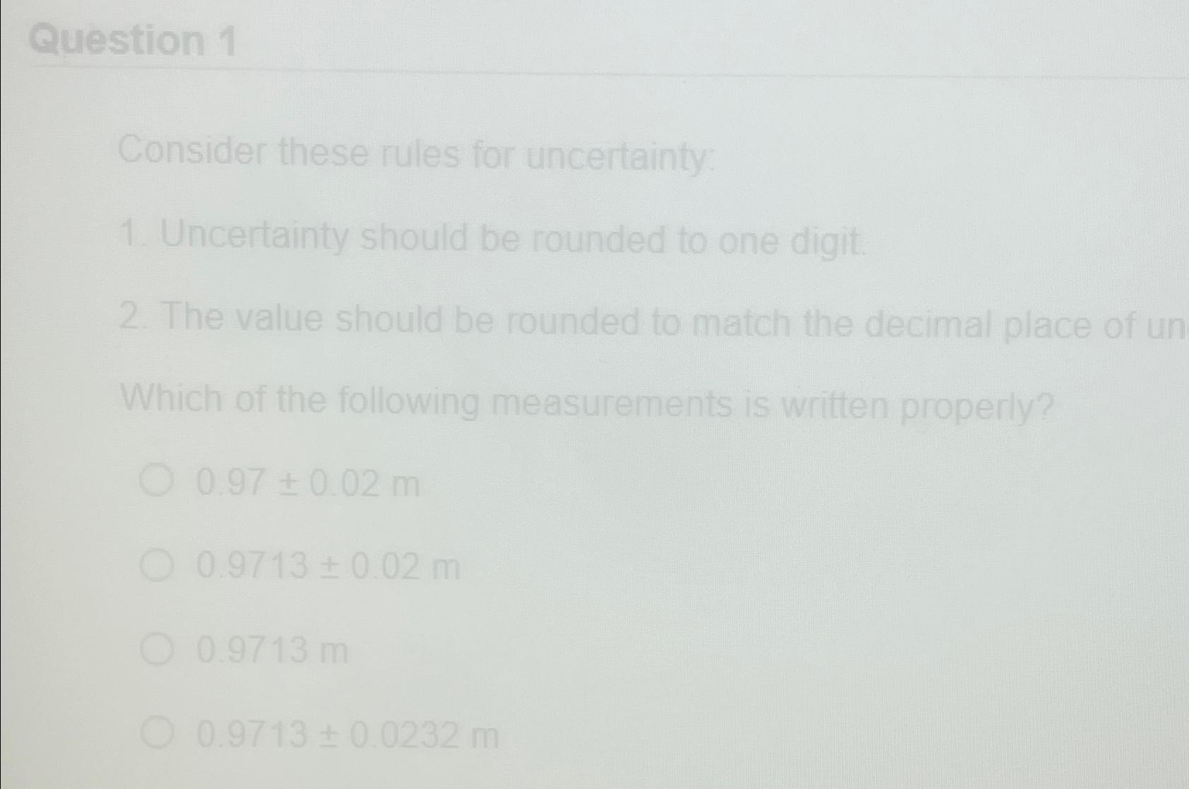 Solved Question 1Consider these rules for uncertainty:2. | Chegg.com
