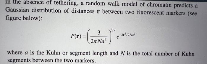 Solved in the absence of tethering, a random walk model of | Chegg.com