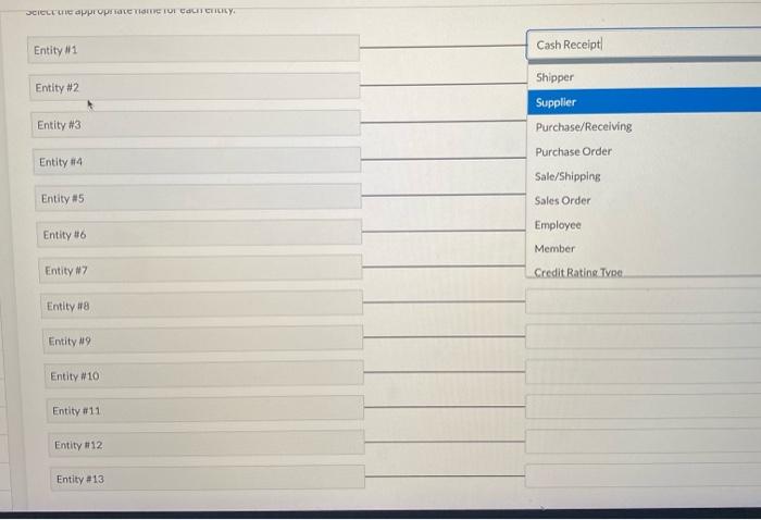 Entity if8 Entity #9 Entity #ี10 Entity #111 Entity | Chegg.com