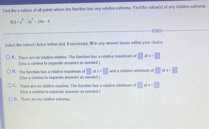 Solved Find the x-values of all points where the function | Chegg.com