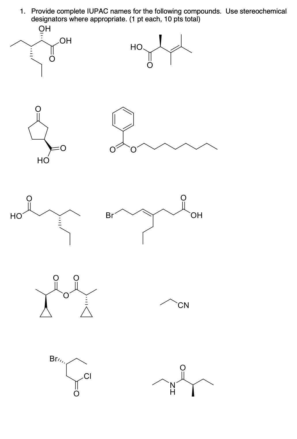 Solved Provide complete IUPAC names for the following | Chegg.com