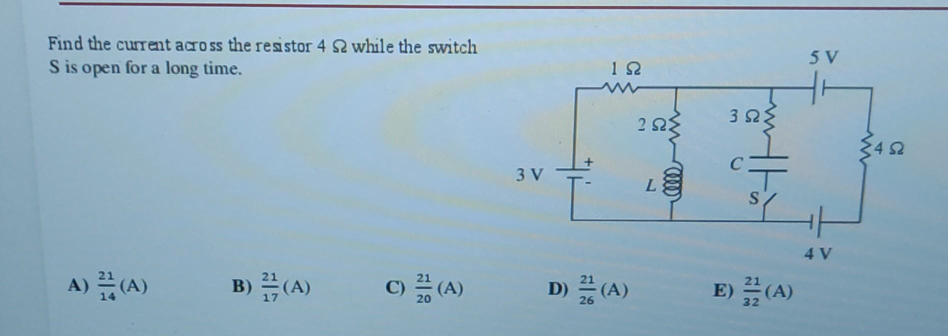 Solved Find the current across the resistor 4Ω while the | Chegg.com