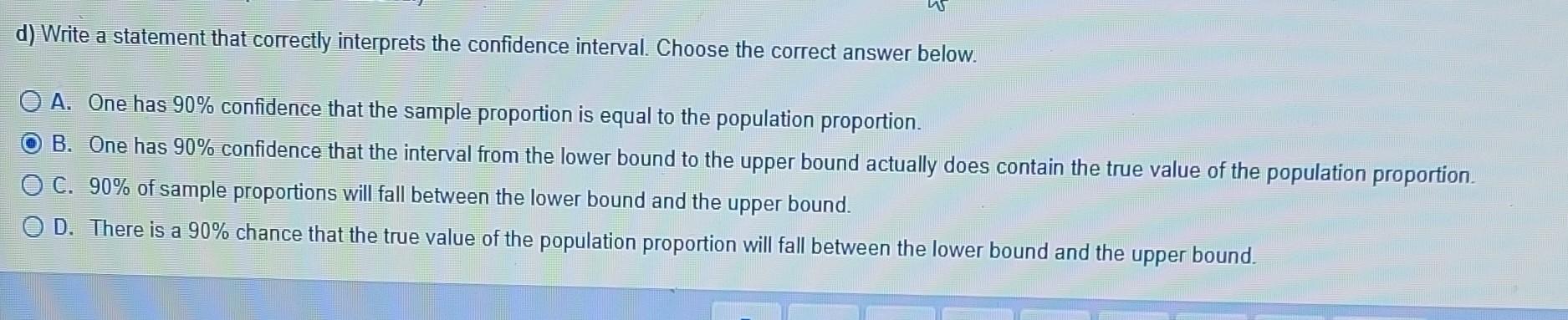 Solved d) Write a statement that correctly interprets the | Chegg.com