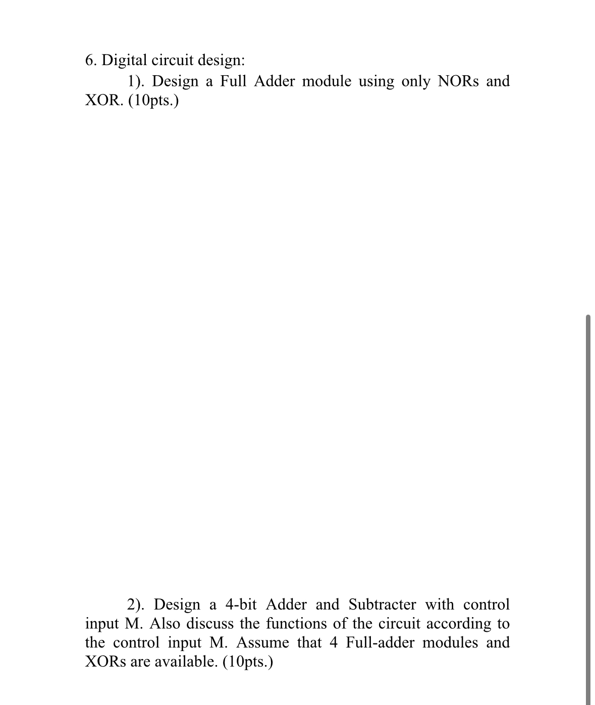 Solved Digital circuit design:. ﻿Design a Full Adder module | Chegg.com