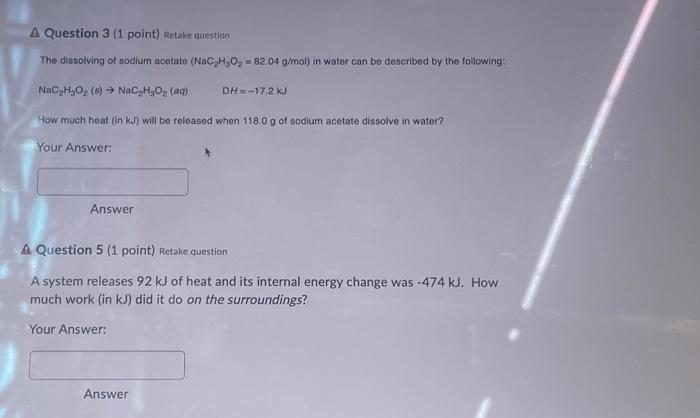Solved A Question 3 (1 point) Retake question. The | Chegg.com