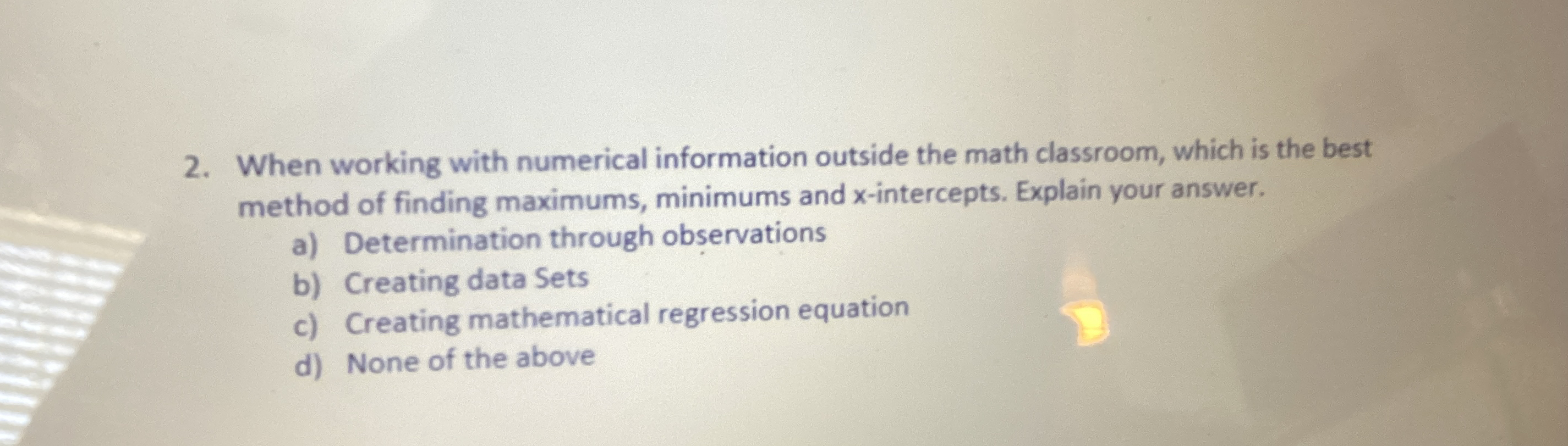 Solved When working with numerical information outside the | Chegg.com