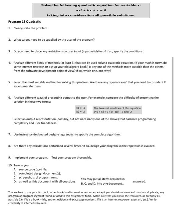 Solved solve the following quadratic equation for variable | Chegg.com