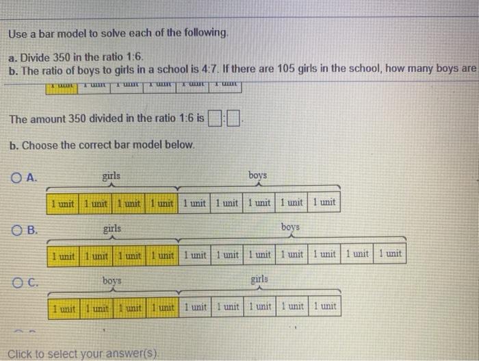 Solved Use a bar model to solve each of the following a. | Chegg.com