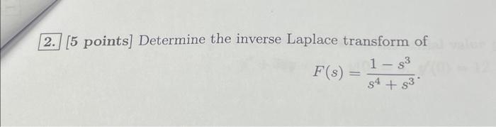 2. [5 points] Determine the inverse Laplace transform | Chegg.com