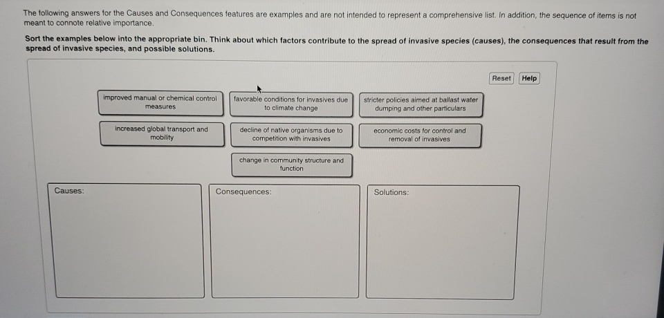 Solved The following answers for the Causes and Consequences | Chegg.com