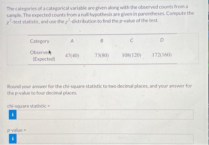 Solved The categories of a categorical variable are given | Chegg.com