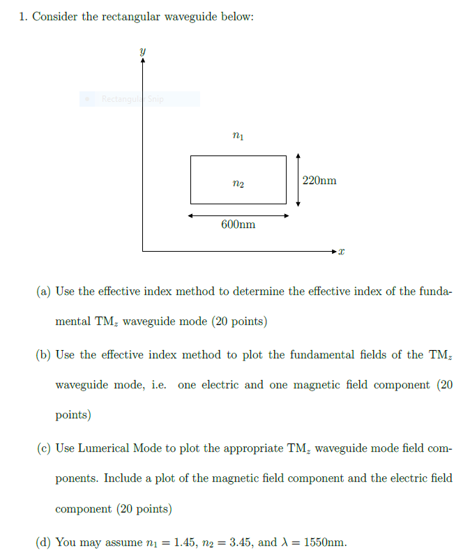 Solved Consider the rectangular waveguide below:yuarr(a) | Chegg.com