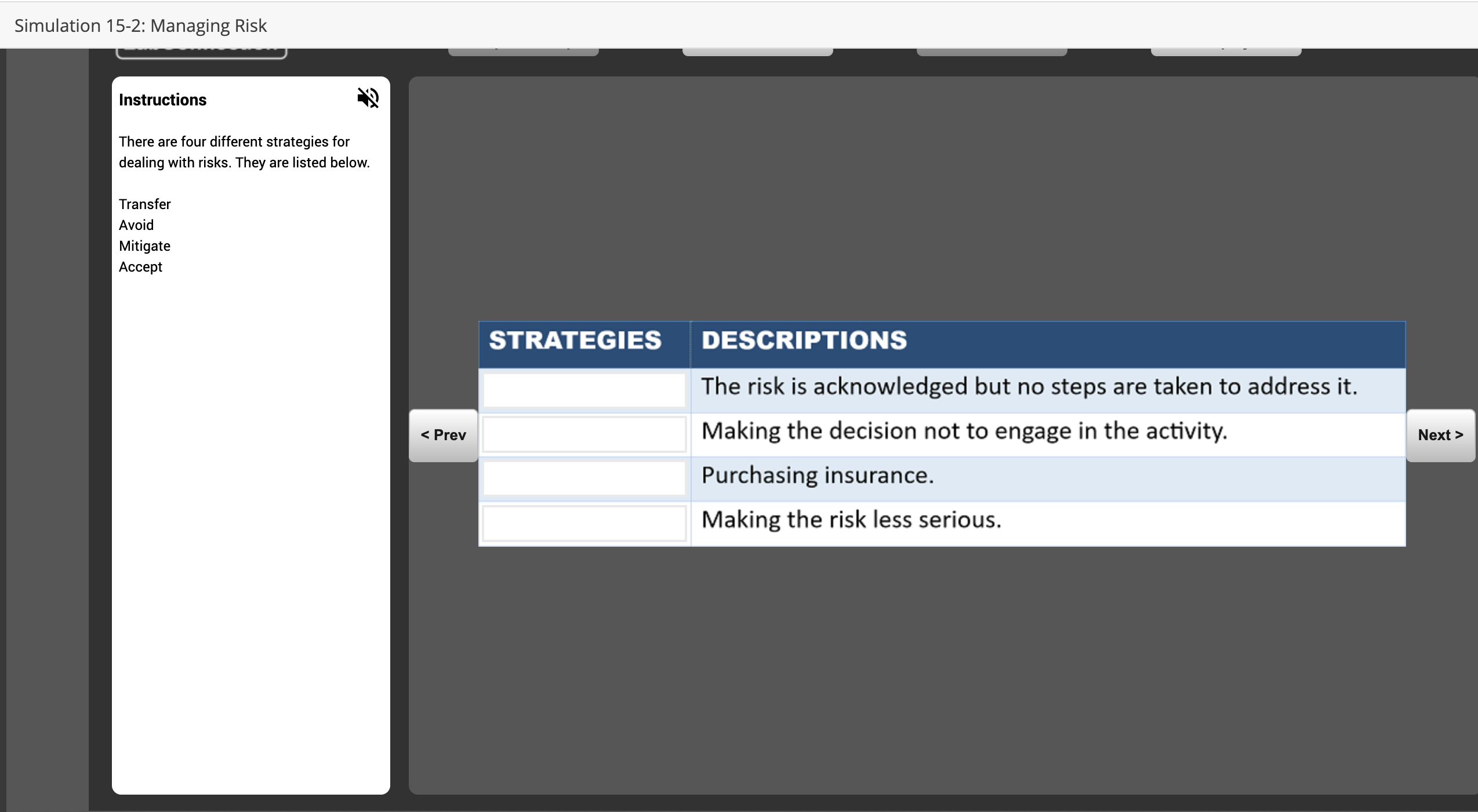 Solved Simulation 15-2: Managing Risk Instructions There are | Chegg.com