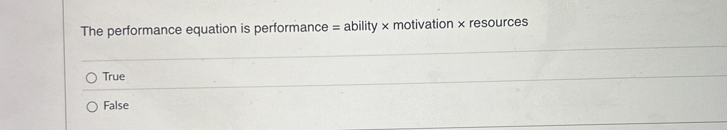 Solved The performance equation is performance = ﻿ability × | Chegg.com