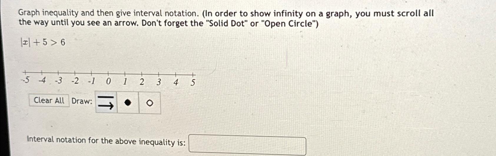 Solved Graph inequality and then give interval notation. (In | Chegg.com