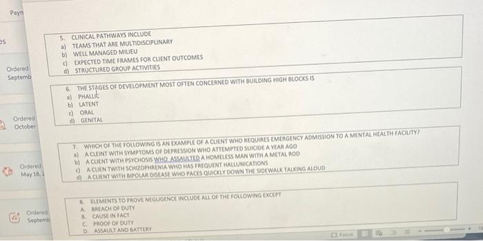 Solved Рауп es 5. CUNICAL PATHWAYS INCLUDE a) TEAMS THAT ARE | Chegg.com