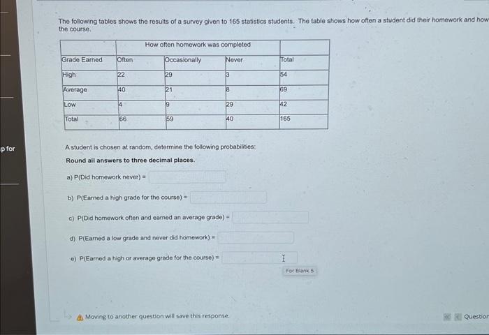 Solved The following tables shows the results of a survey | Chegg.com