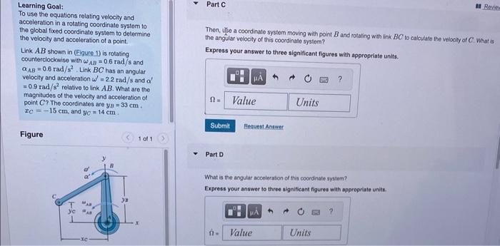 Solved Learning Goal: To use the equations relating velocly | Chegg.com