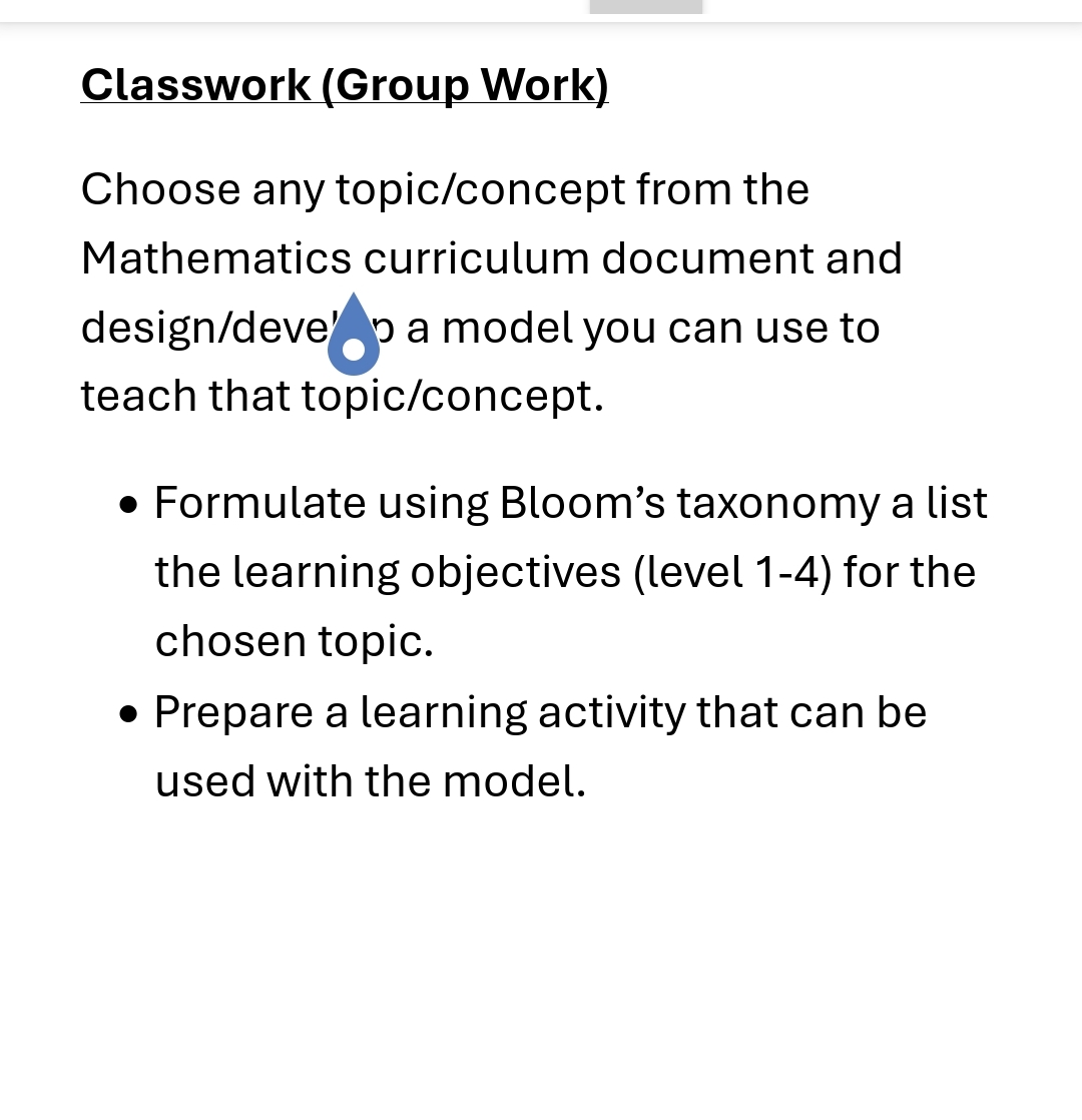 Solved Classwork (Group Work)Choose any topic/concept from | Chegg.com