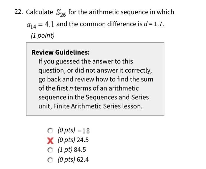 Solved 2. Calculate S26 for the arithmetic sequence in which | Chegg.com