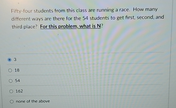 Solved Fifty-four students from this class are running a | Chegg.com