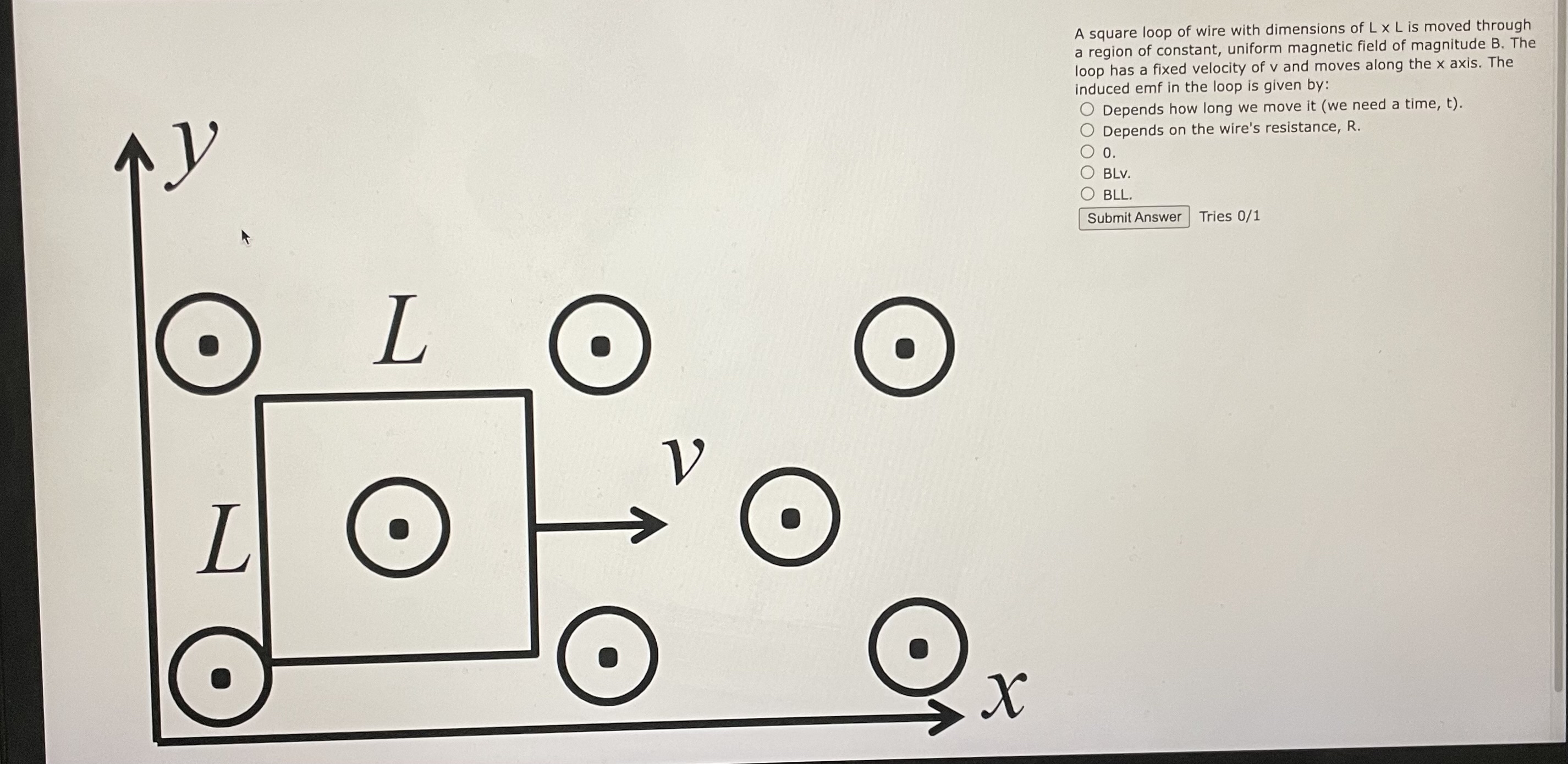 Solved A square loop wire with dimensions of Lx L | Chegg.com