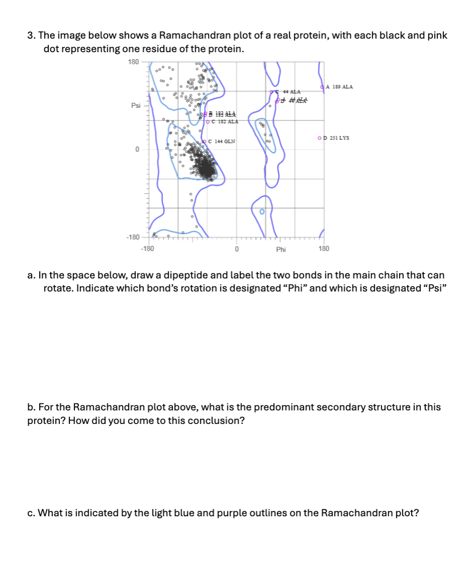 Solved The image below shows a Ramachandran plot of a real | Chegg.com