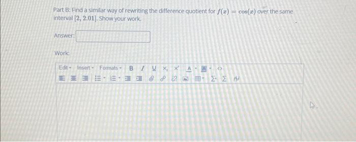 Solved Part B: Find a similar way of rewriting the | Chegg.com