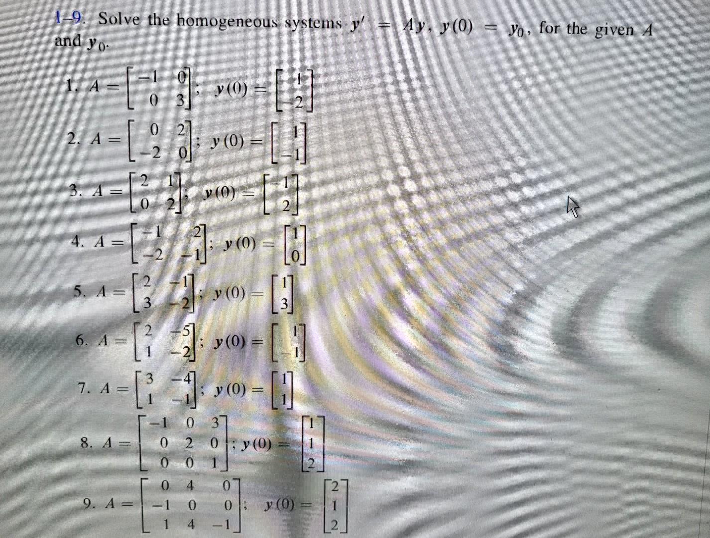 Solved (4) Matrix exponential using Fulmer's method For each | Chegg.com