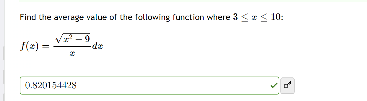 Solved Find the average value of the following function | Chegg.com