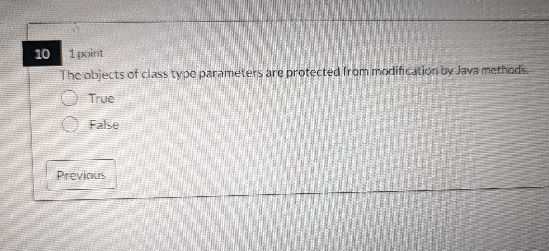 Solved 101 ﻿pointThe objects of class type parameters are | Chegg.com