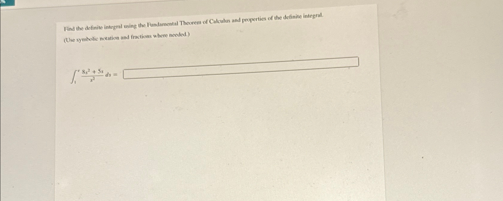Solved Find the definite integral using the Fundamental | Chegg.com