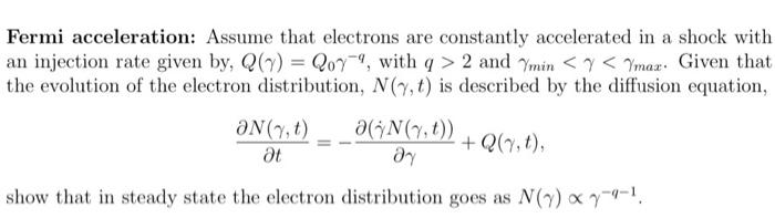 Fermi acceleration: Assume that electrons are | Chegg.com