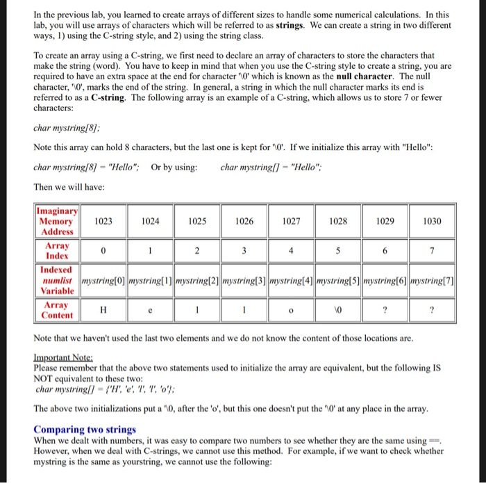 Solved Previous Lab Learned Create Arrays Different Sizes Handle Numerical Calculations Lab