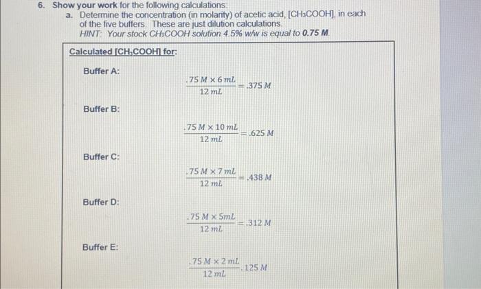 Solved b. Determine the concentration of sodium acetate, | Chegg.com